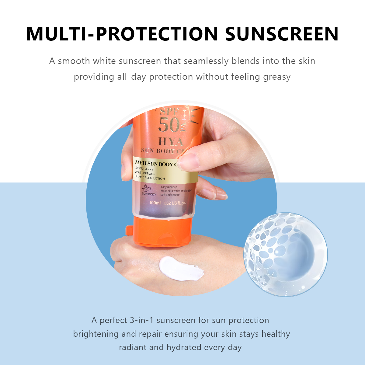 WORADA HYA Body Sunscreen SPF50 PA Whitening&Moisturizing Sunblock ...