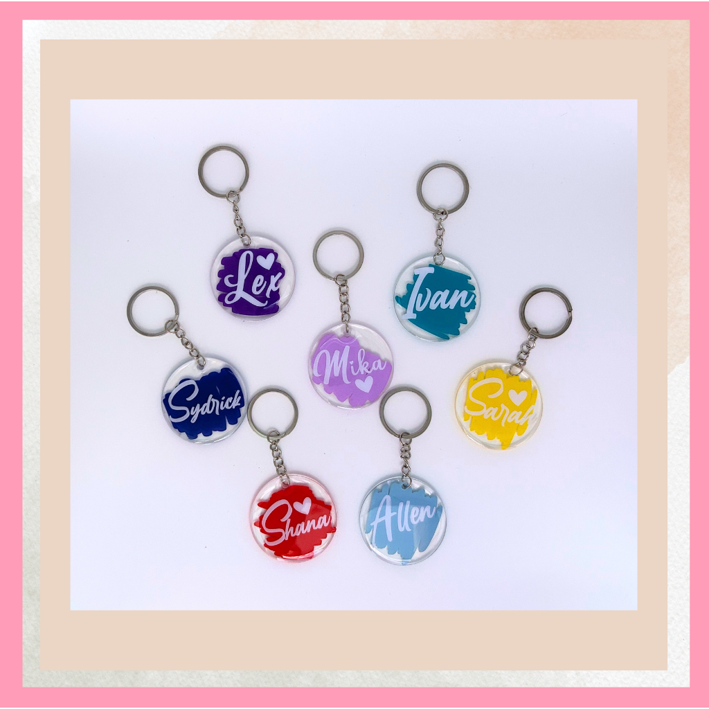 CCH Personalized Round Acrylic Keychain with Resin – Stylish, Custom ...