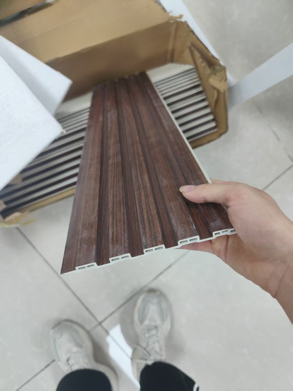 10/20Pcs Wall Panel Wood Grille Board PVC Background Wall Decor Sticker ...