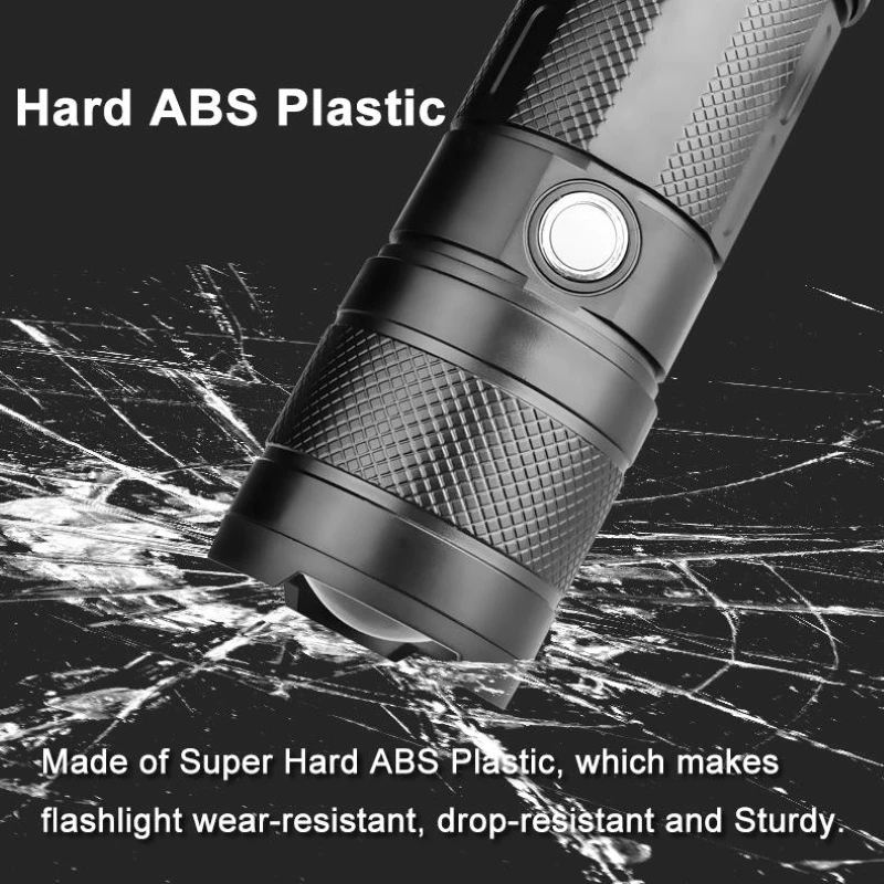 Gold Star Laser Zoom Tactical Flashlight Rechargeable Heavy Duty ...