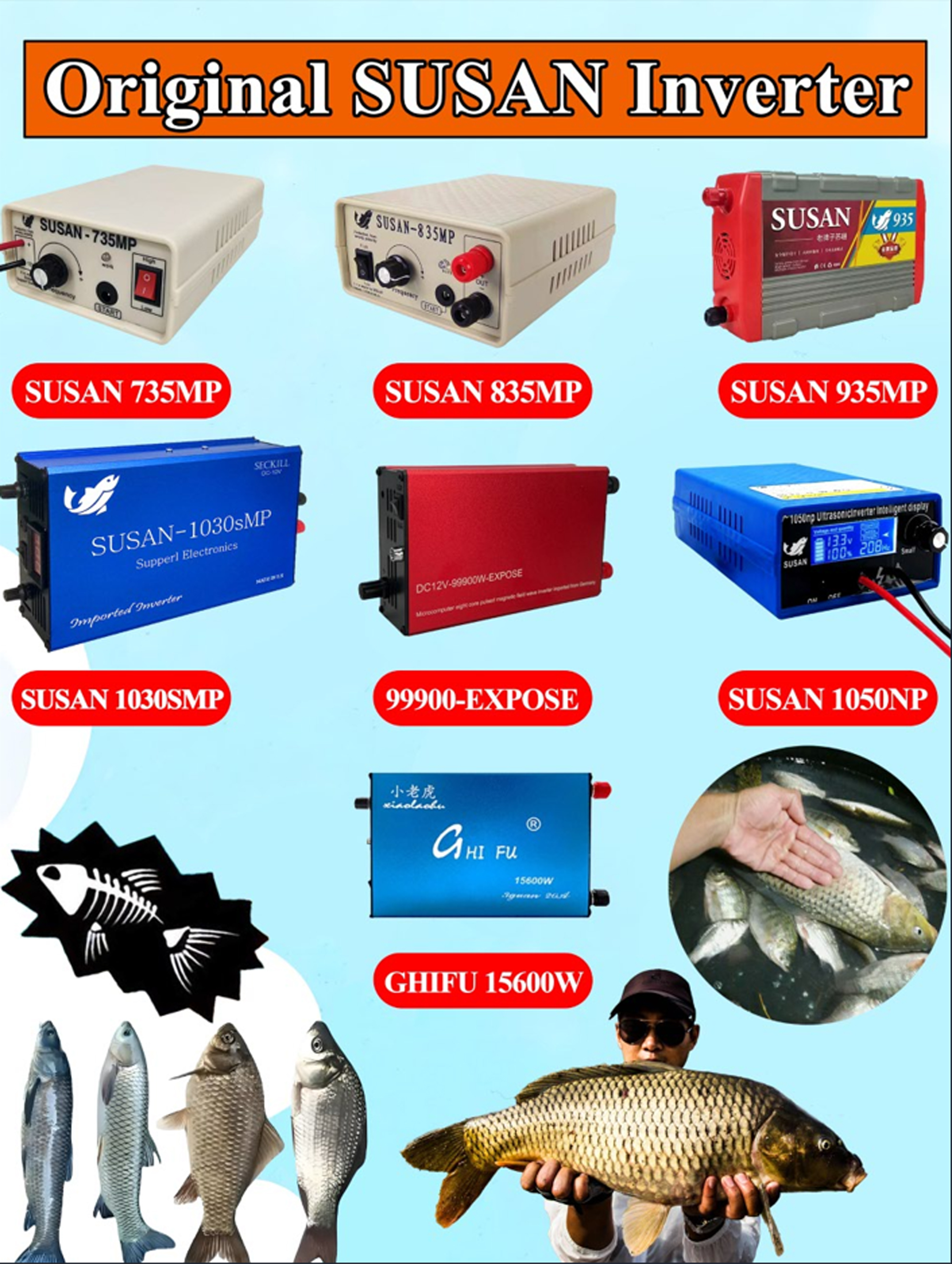 DC12V High-power electric fishing machine outdoor safe fish stunner ...