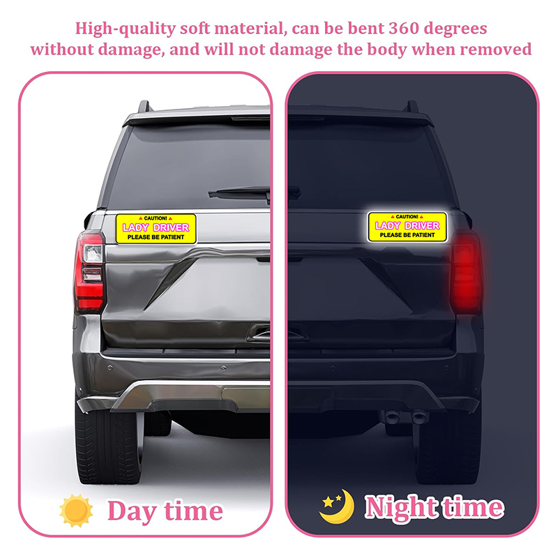 Lady Driver Sticker Student Driver Sign Magnetic Cute Reflective New ...