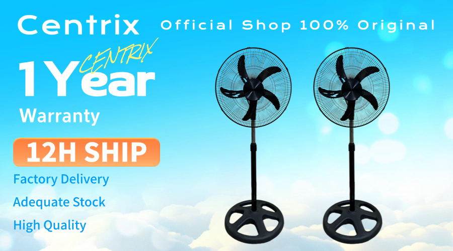 Centrix BUY-1 TAKE-1 COD 18-inch Black Stand Fan with 5 Blades and 3 ...
