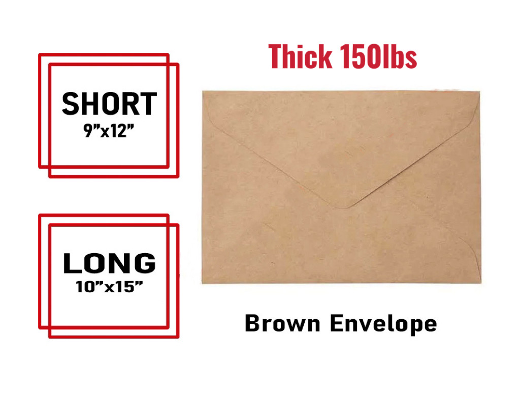 50pcs or 100pcs Thick Brown Envelope Long and Short Office and School ...