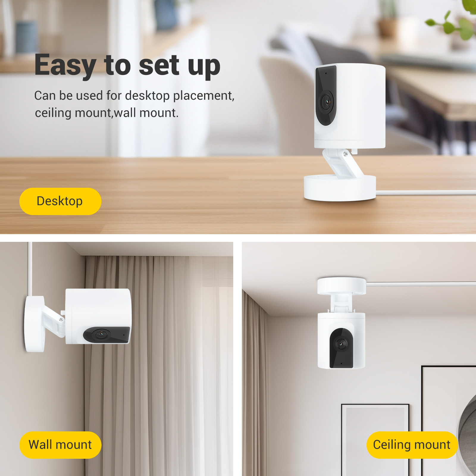 HEIYOUCAM CCTV Camera 1080P Wifi Connect Camera Portable Home Security ...