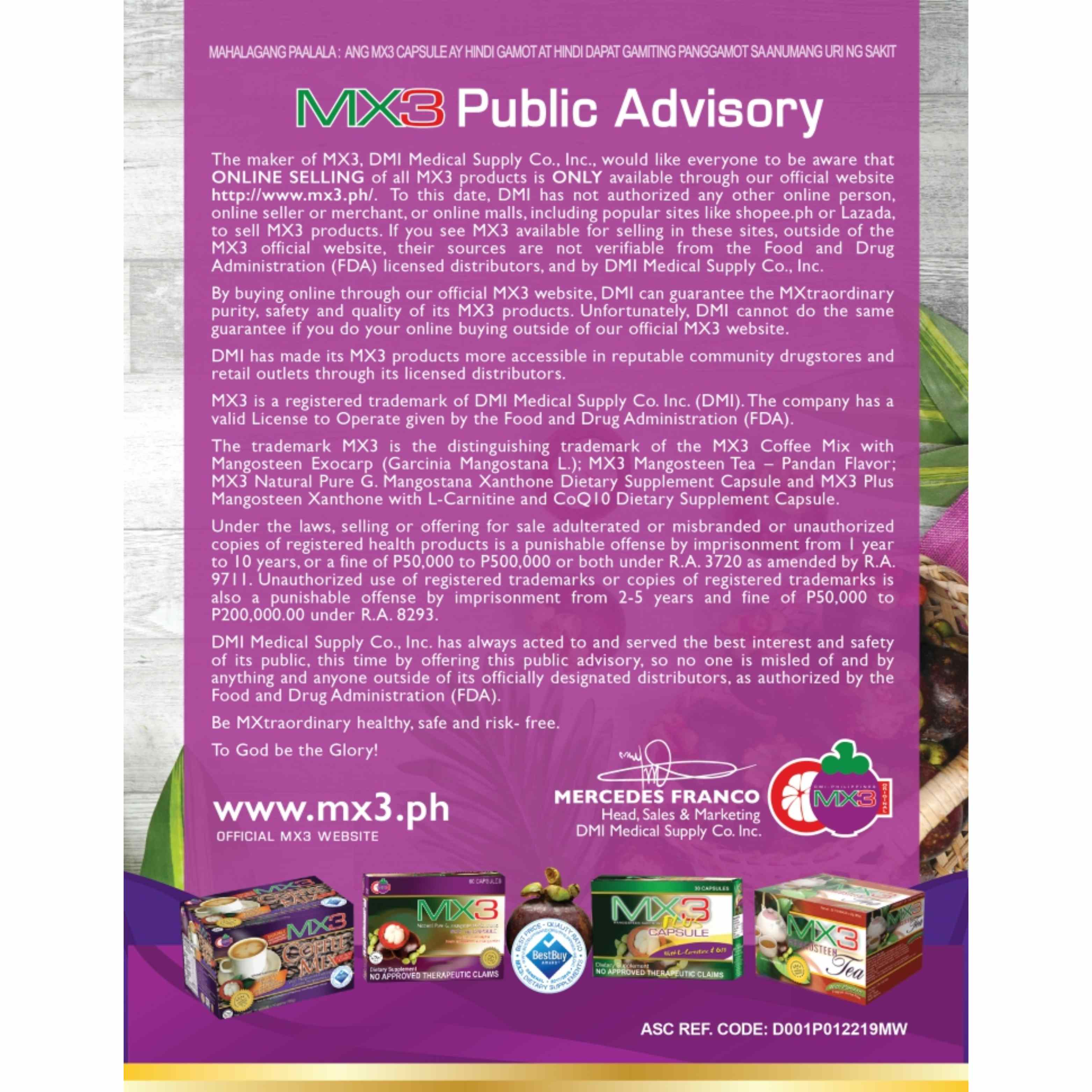 100g Box, MX3 Coffee Mix with Mangosteen - Low Acid Coffee Mix 10 Sachets | Shopee Philippines