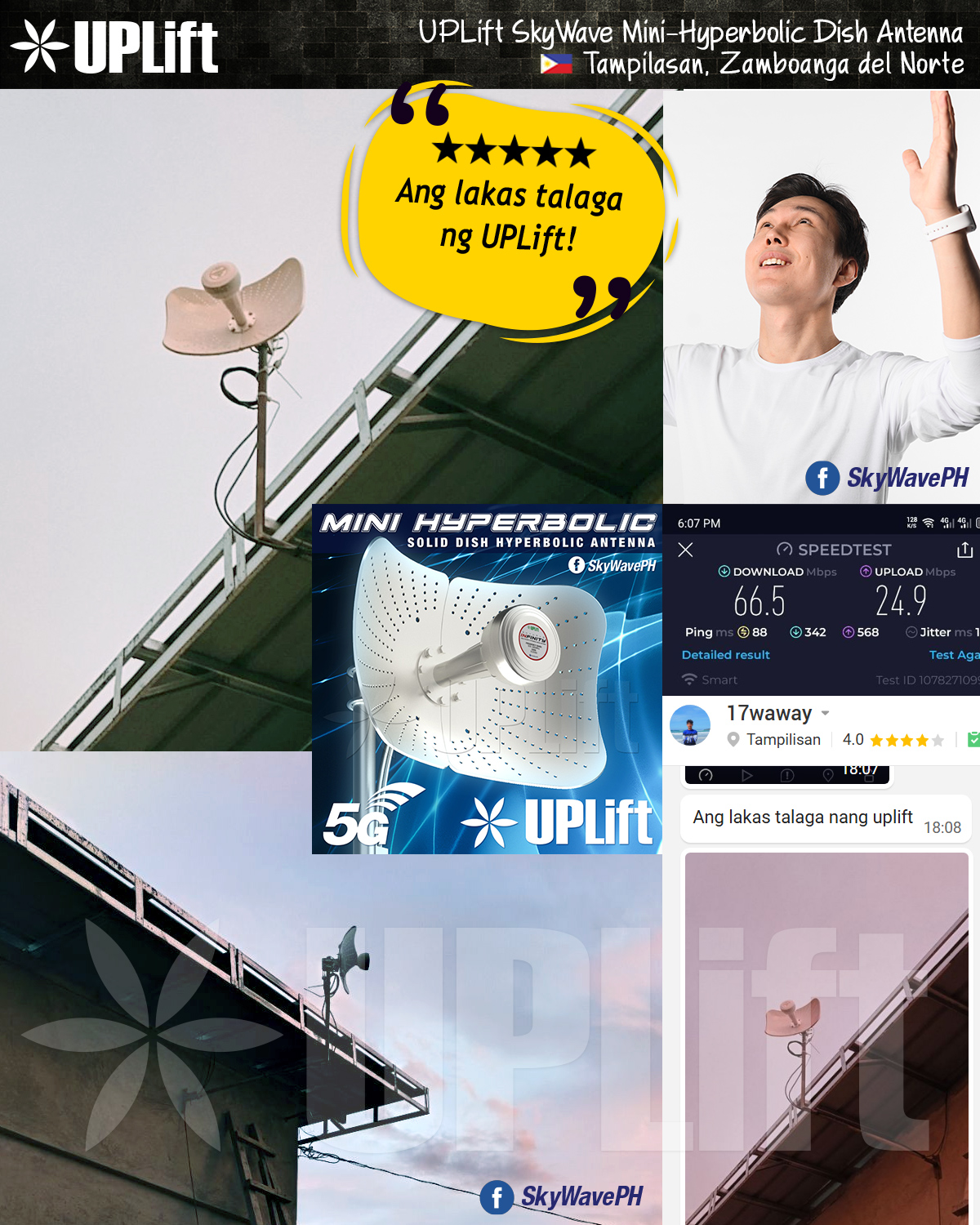 UPLift SkyWave Infinity Mini Hyperbolic Solid Dish 5G-Ready Wifi ...