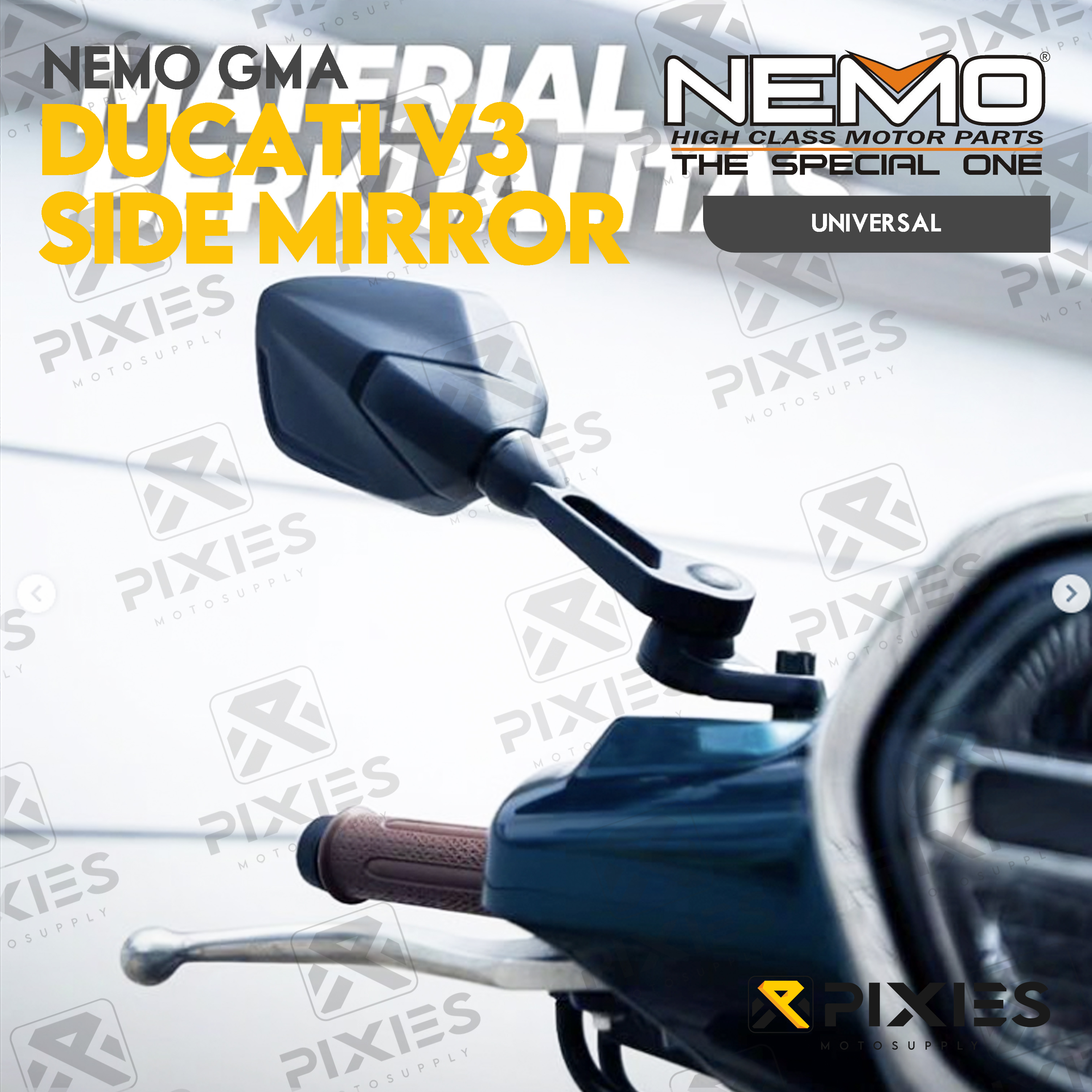 NEMO DUCATI V3 NINJA TYPE SIDE MIRROR (UNIVERSAL) for Nmax, Aerox, ADV ...