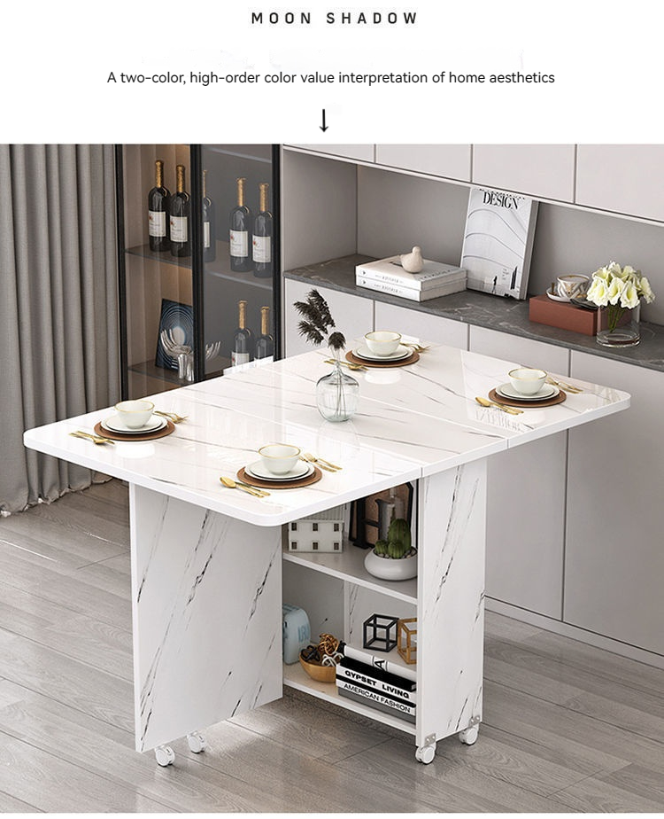 Collapsible Dining Table, Movable and Retractable Multi-functional ...