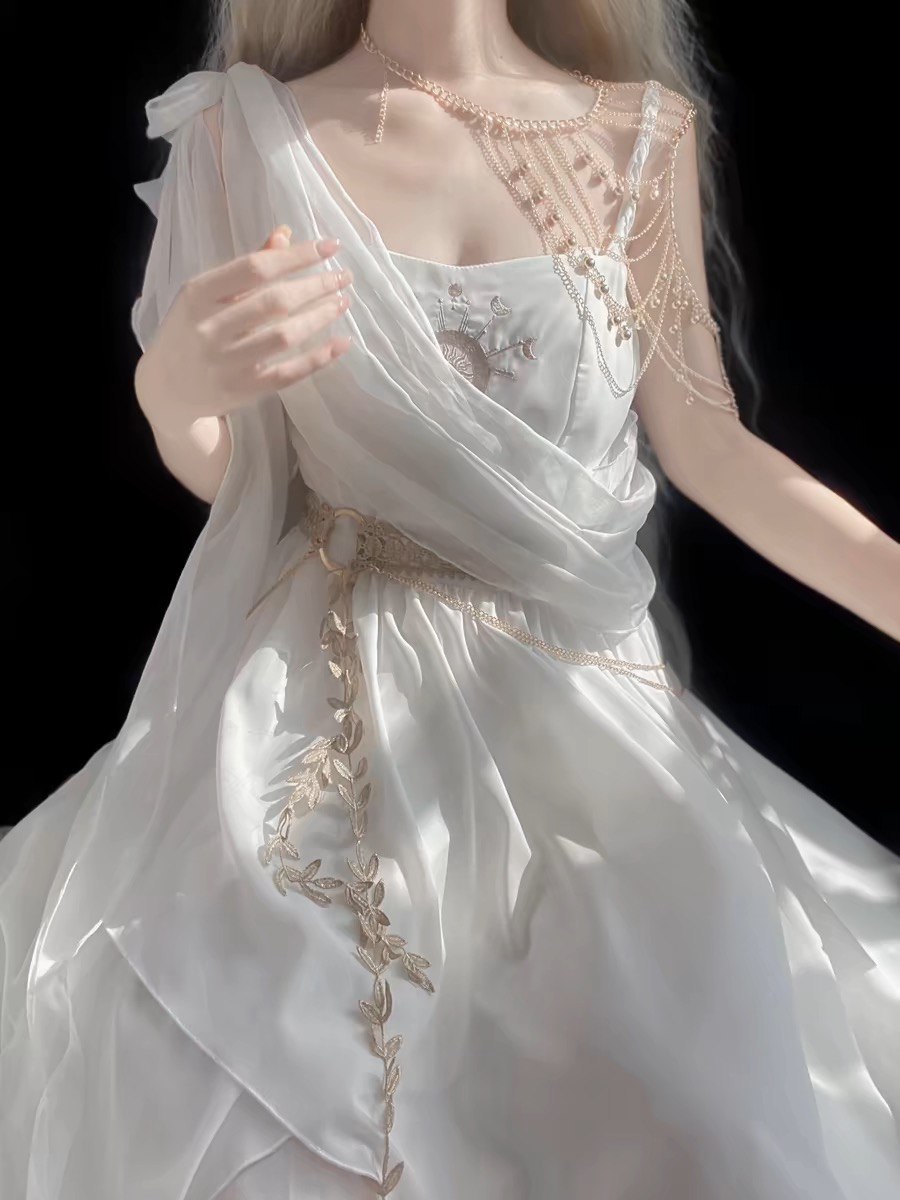 Tears Of Themis Lolita Dress Greek Goddess Cosplay Costume White ...