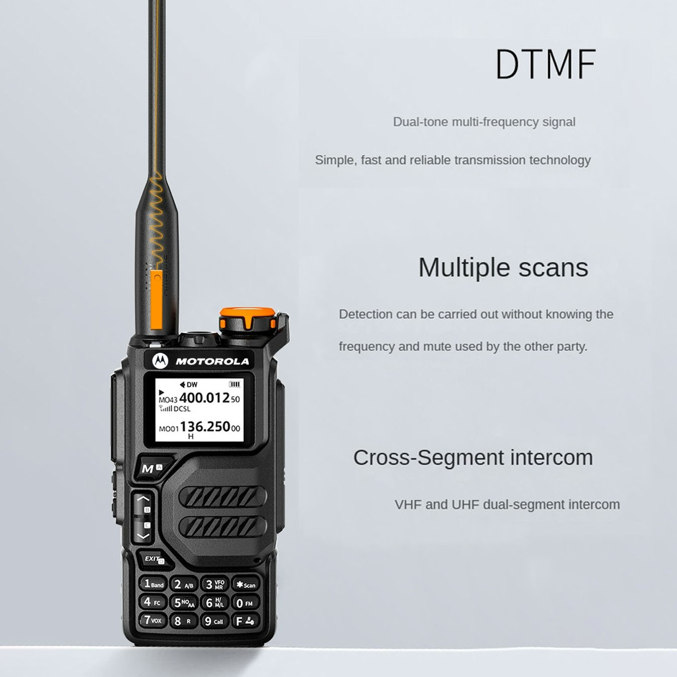(Free Headset)Motorola X8 Walkie Talkie UHF VHF FM AM Two way radio long range 10KM 200 chennel ...