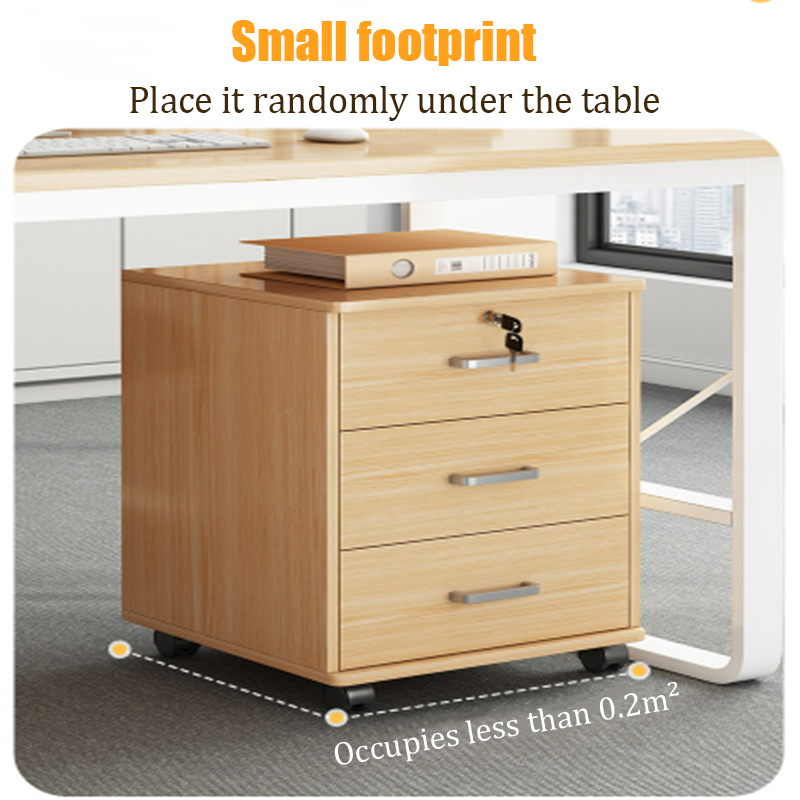 3 drawer locked bedside table Nordic minimalist bedroom storage cabinet ...