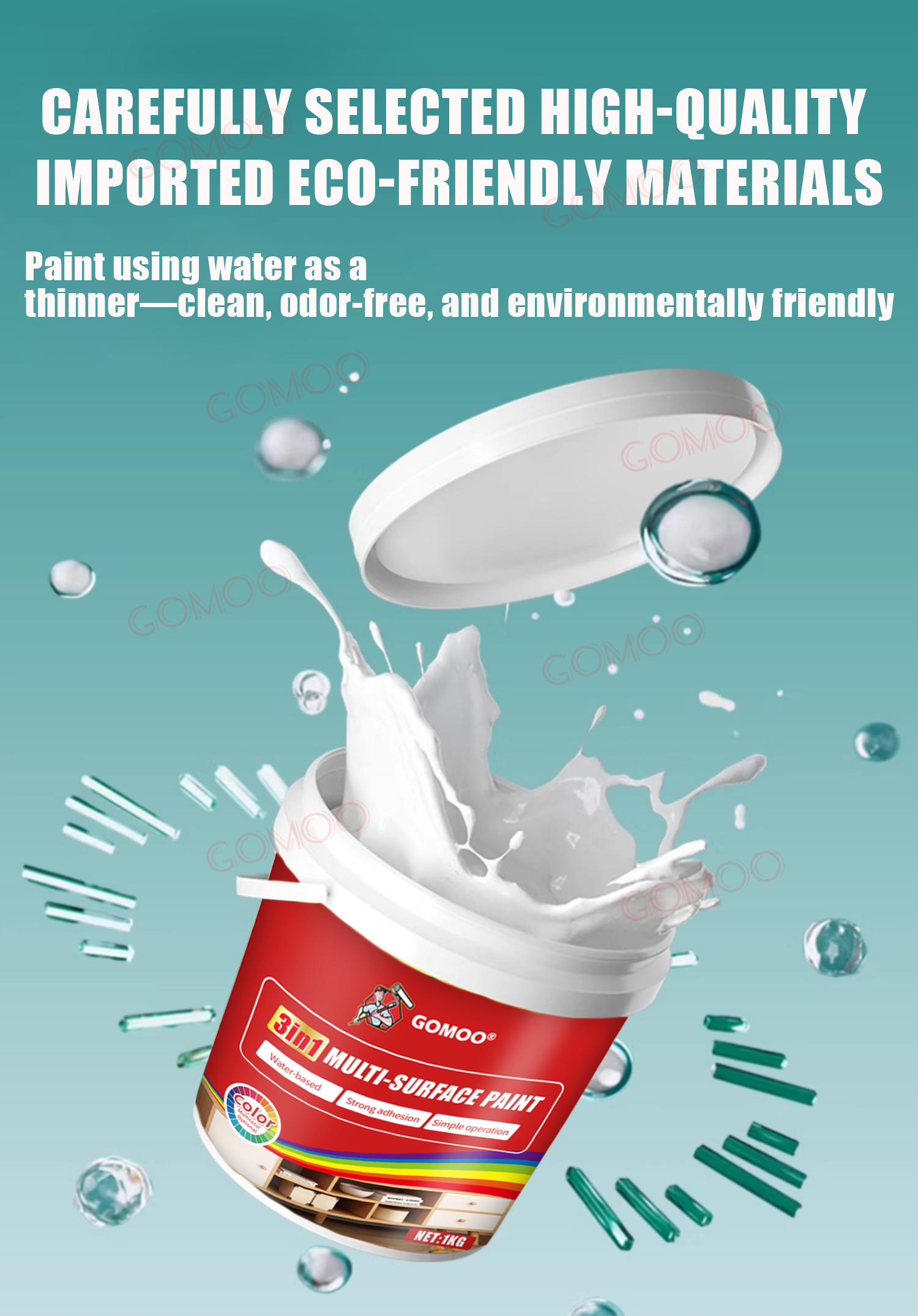Multi-surface Paint 1000g With Brush Waterproof Metal Concrete Table ...
