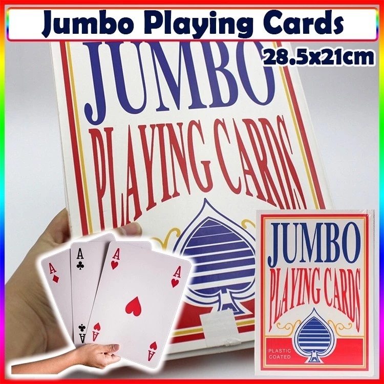 6 Times Jumbo Playing Cards Large Poker Cards 24 x 18 CM Giant Playing ...