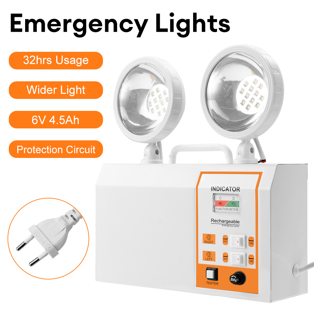 Emergency Light Twinhead Rechargeable Emergency Lamp Lights ...