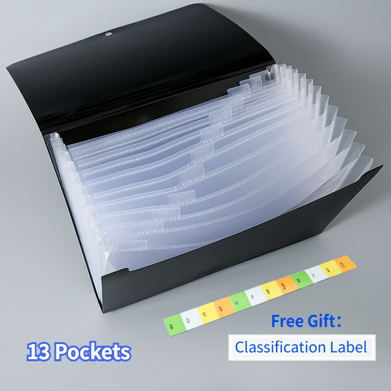 Long Expanding File Folder With Buckle 13 Layers Paper Organizers ...
