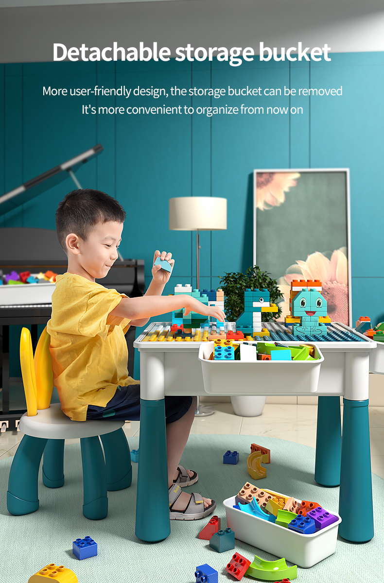 TOYLINX Building Blocks Table and Chair Set Study and Play Set Table ...