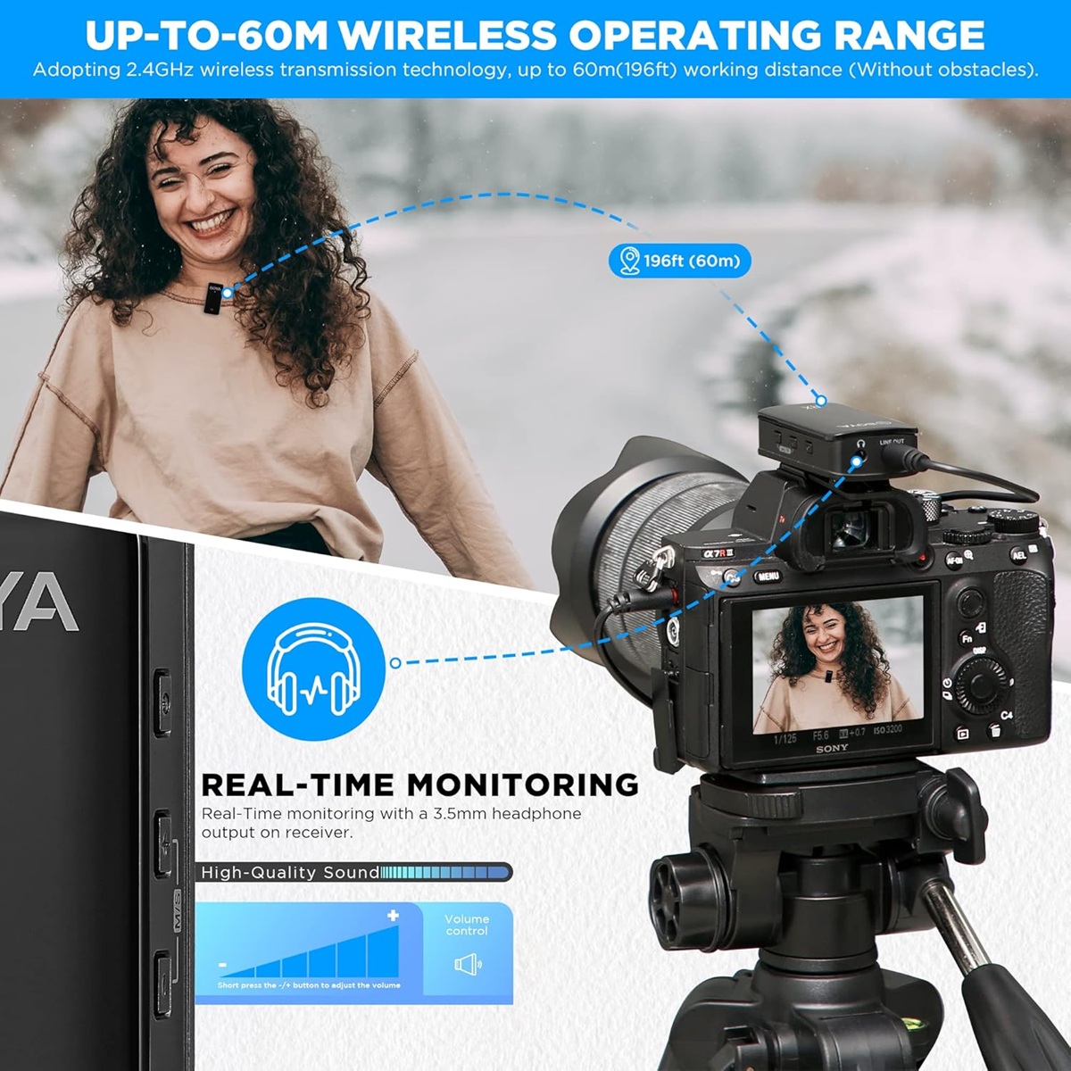 BOYA WMIC5 M1 Wireless Microphone Mini 2.4GHz Condenser Lavalier ...