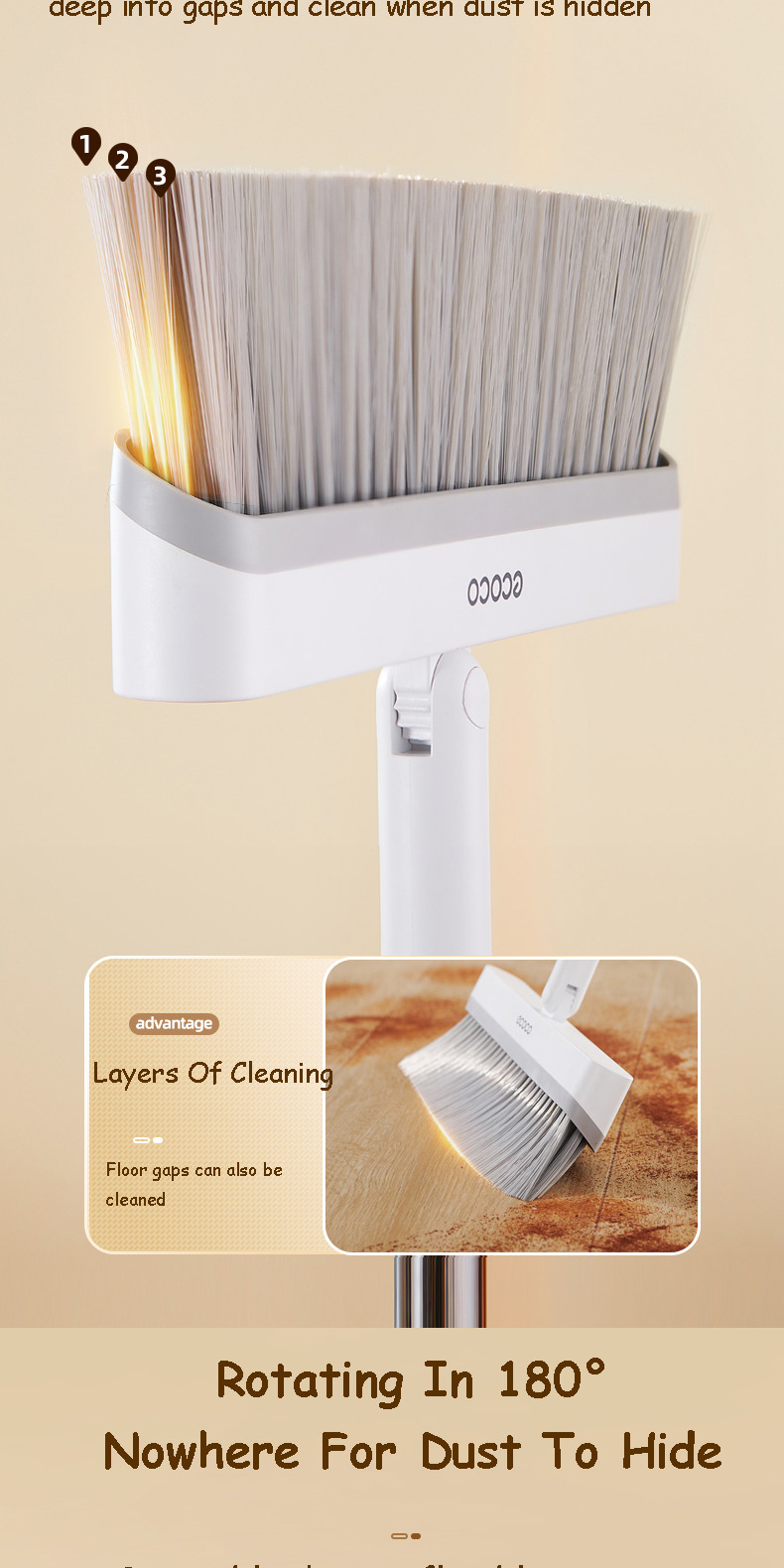 Ecoco Foldable & Rotatable Broom Dust Pan With Comb Dustpan Set ...