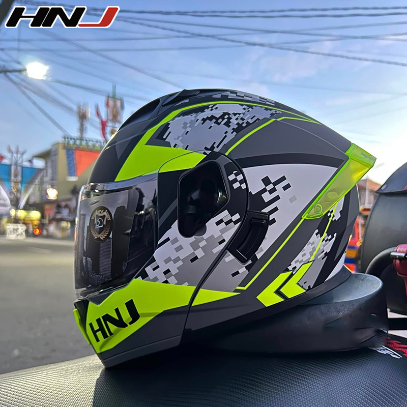 HNJ 937 W/D Modular Motorcycle Full Face helmet Women And Men With ICC ...