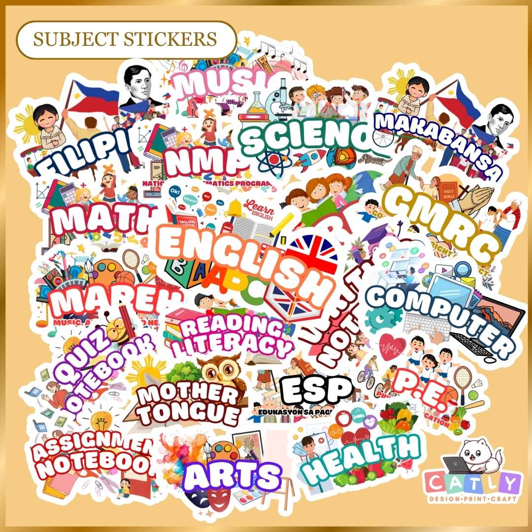NOTEBOOK STICKER | SUBJECT STICKERS | GLOSSY STICKER | Shopee Philippines