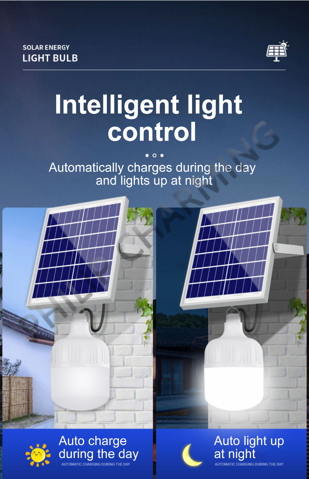 Solar light bulb light Solar light outdoor waterproof ip67 tri color ...