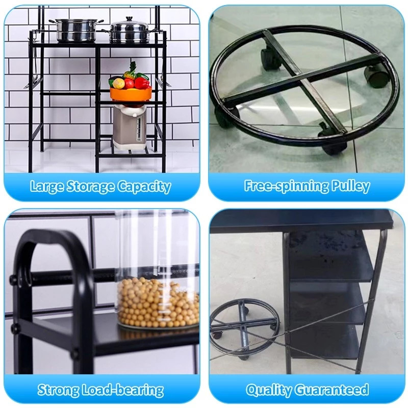 Kitchen Storage Rack Stand Heavy Duty With Roller Patungan Ng Kalan ...