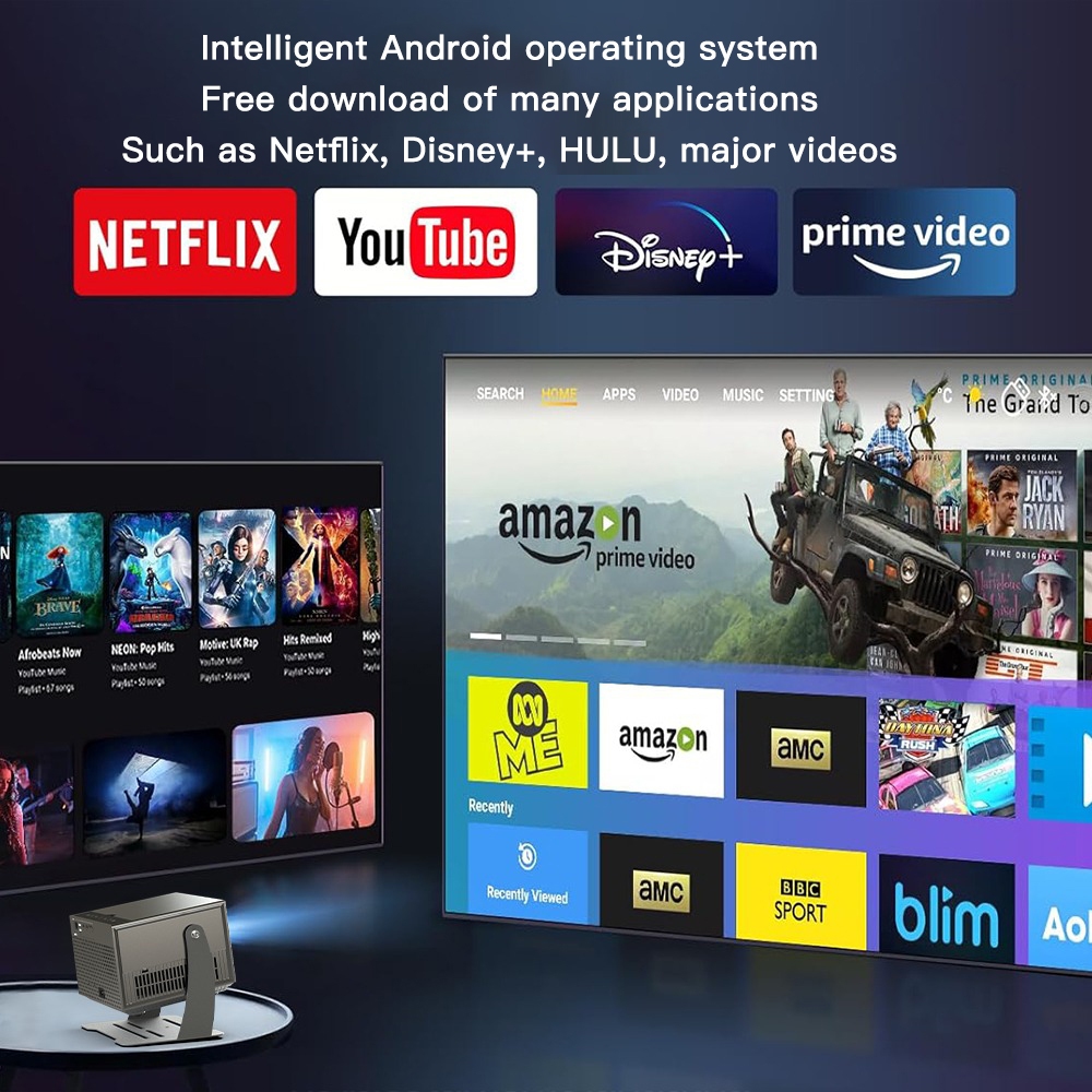 【9500 Lumens】FUNFOOX Pista projector 4K/1080P Auto Focus Netflix/wifi ...