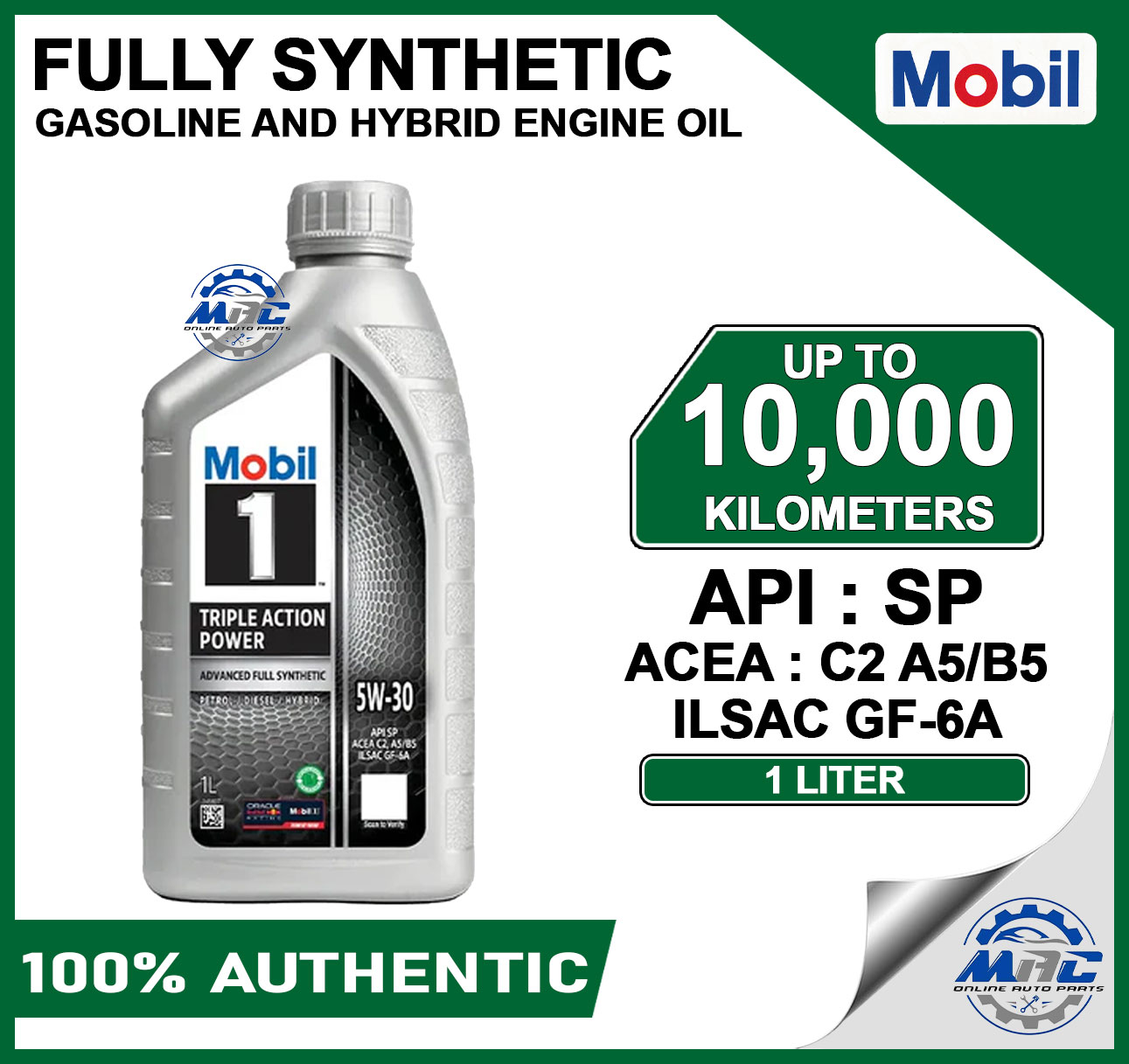 mobil 1 triple action power 5w30 1 liter Gasoline and Hybrid Engine Oil ...