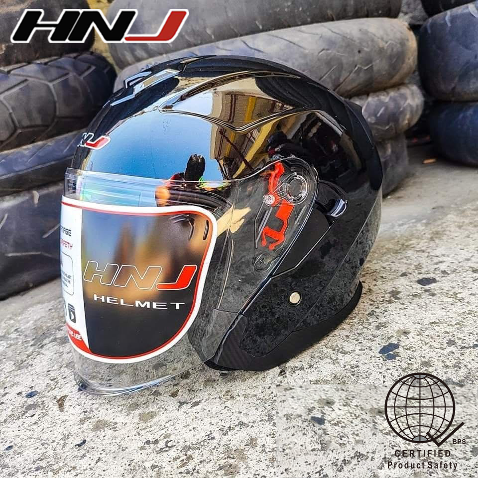 HNJ A4-006 Men's motorcycle half face helmet for women dual visor ...