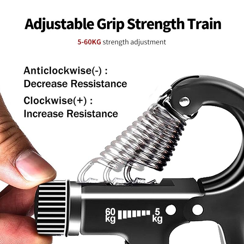R Type Hand Grip Adjustable Countable Strength Exercise Enhancer ...
