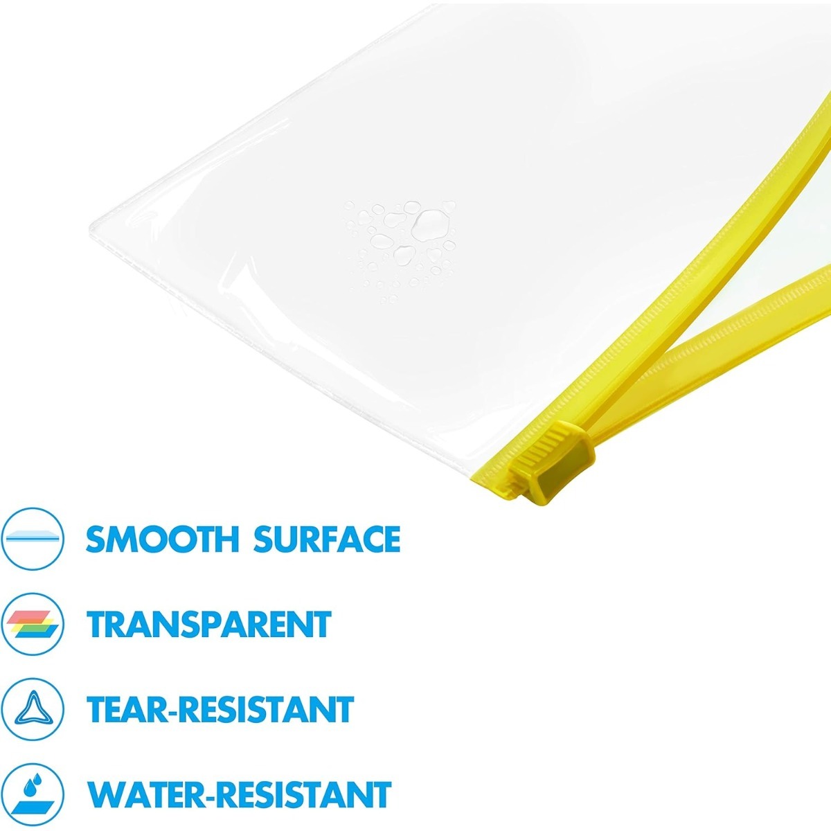 12Pcs Long/B6 Transparent File Zipper Bags Plastic Envelopes Poly Zip ...