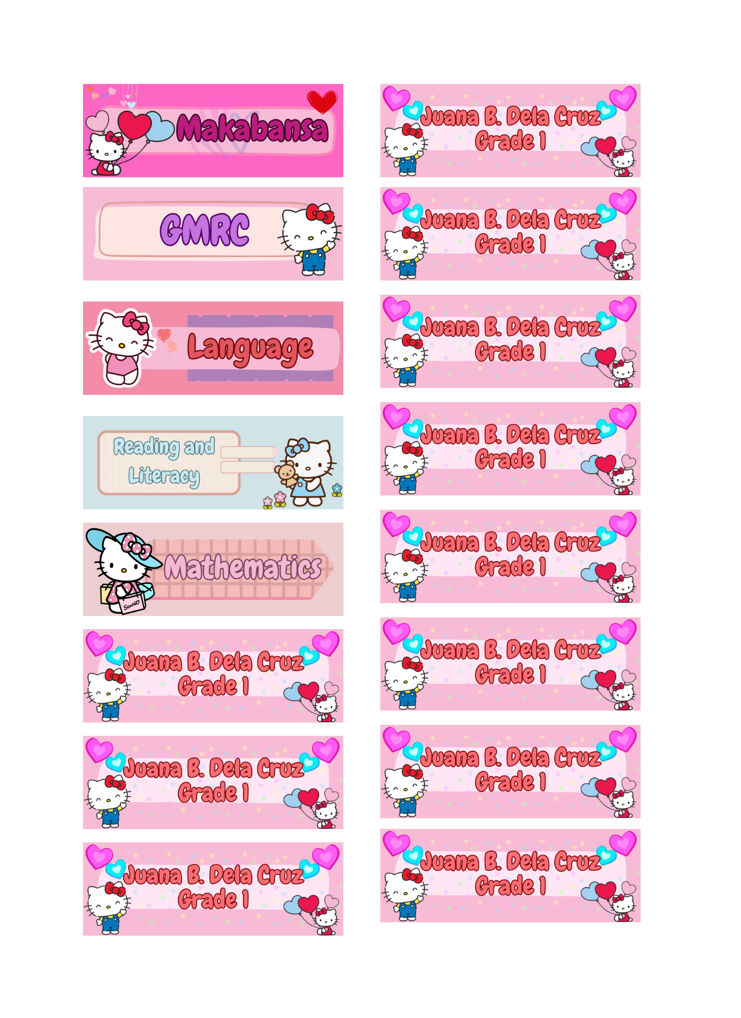 HK Notebook Label Sticker Matatag Curriculum For Grade 1 to 10 HK Theme ...