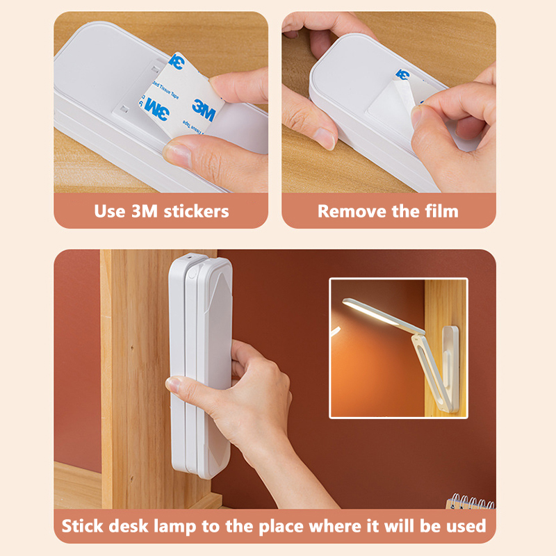 LED Rechargeable Desk Lamp Foldable Study Lamp Flexible Table Light for ...