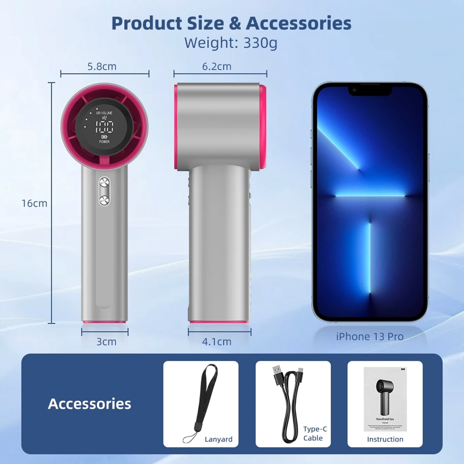 ⚡Ready Stock⚡Turbo Fan 8000MAH High Speed Mini Fan Rechargeable With 0 ...