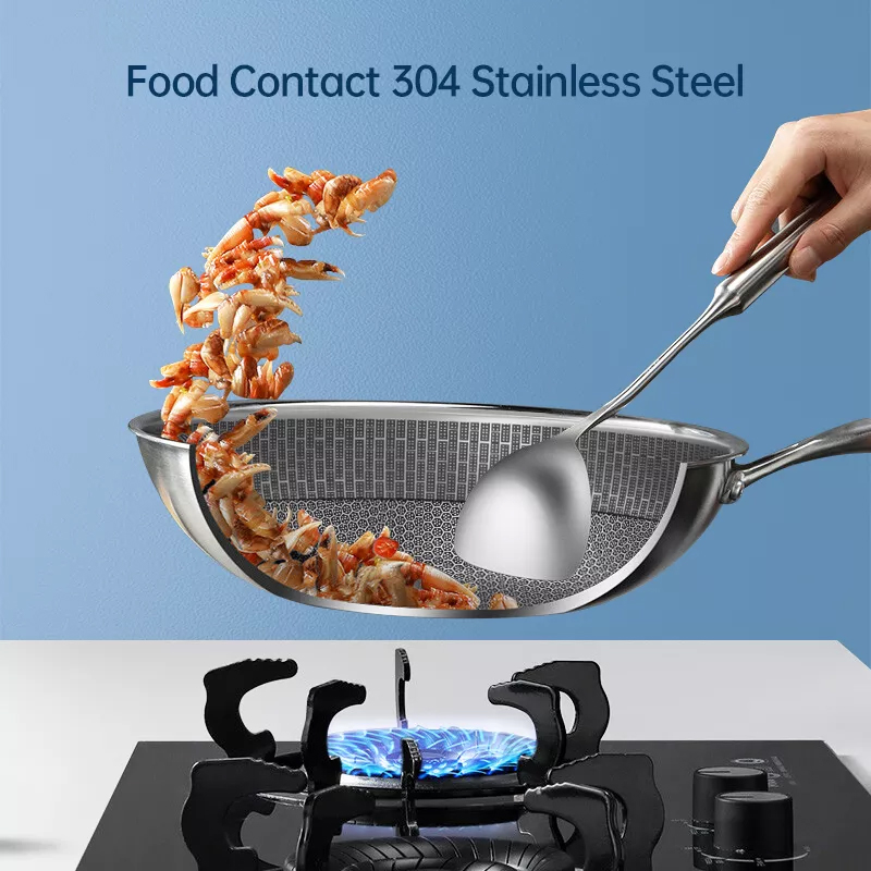 Nipiin Kitchen Non-Stick Cookware Stainless Steel stove/induction pan wok pan Frying Pan 32cm ...