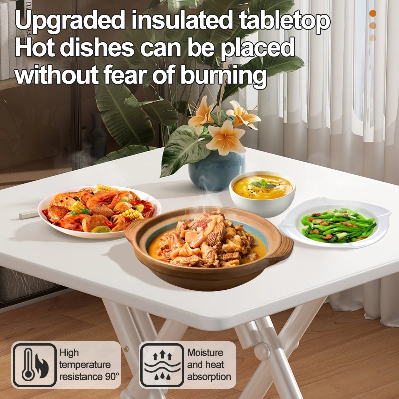 MC&HOME Folding Table White Simple Small Table 60cm Household Meal ...