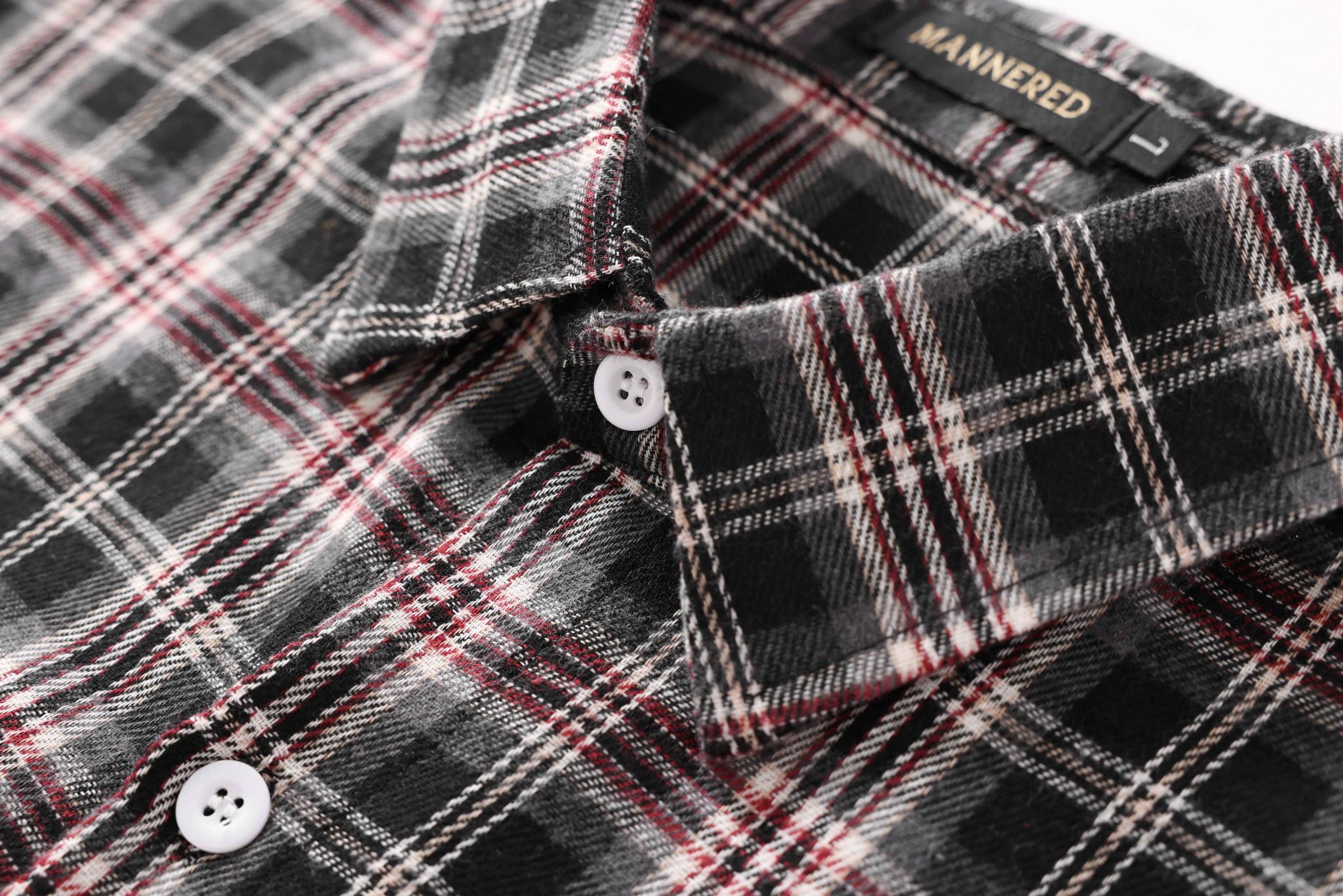 Mannered by HUILISHI LONG SLEEVE Boxy Cropped Polo for Men Plaid ...