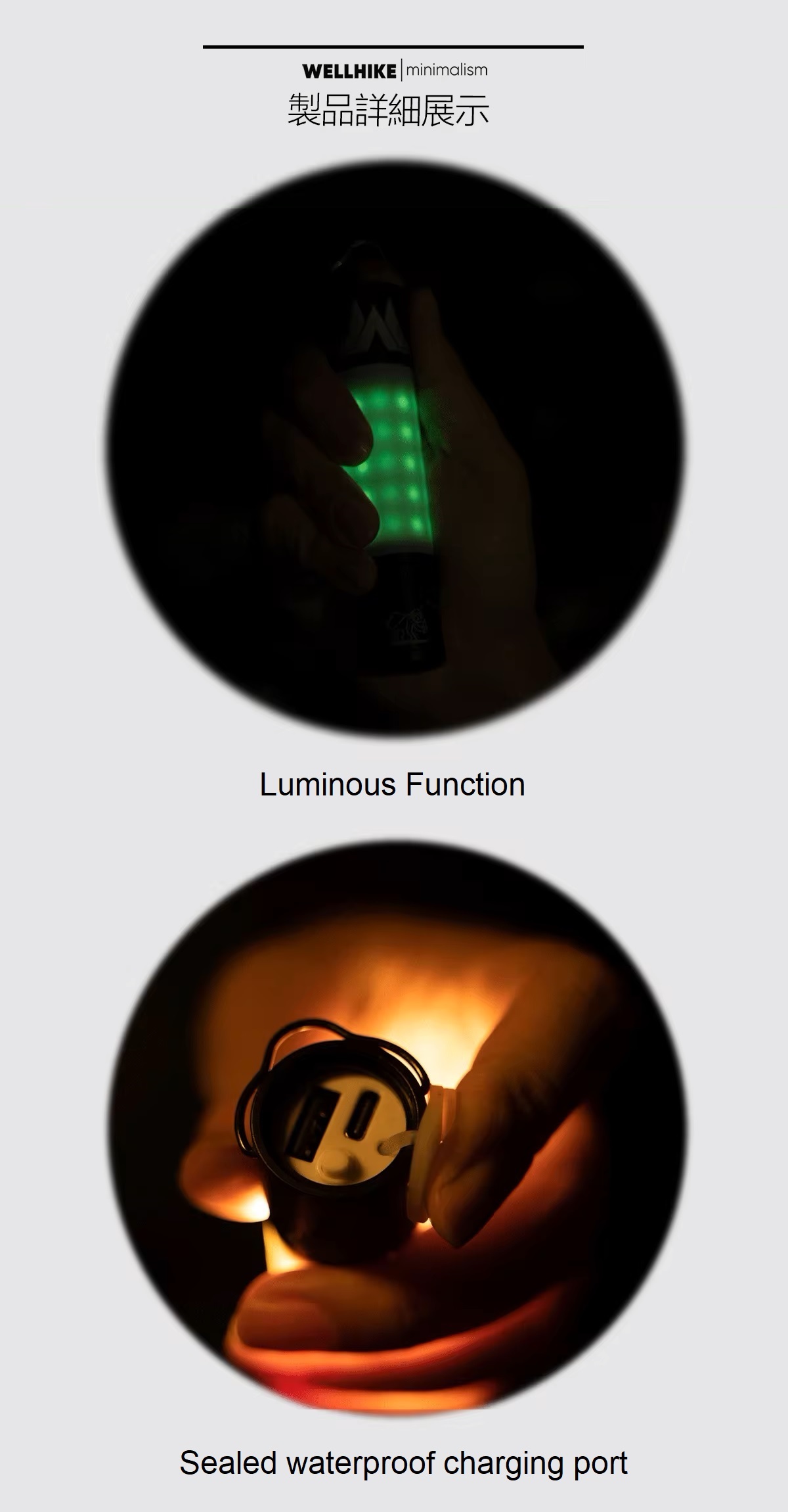 WellHike Candlelight Camping Lamp Light Lantern LED Shade Rechargeable ...