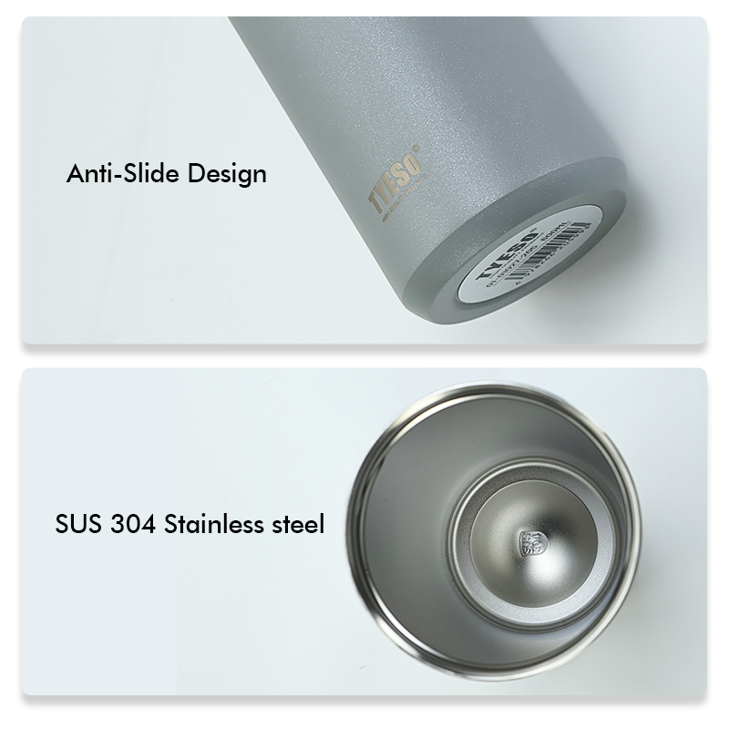 Tyeso 600ml/750ml Vacuum Insulated Tumbler Flat Lid Stainless Steel Water Bottle Hot & Cold ...