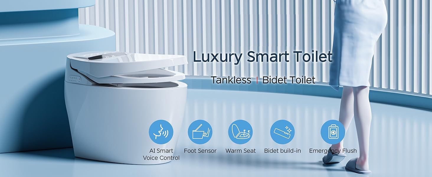 Smart Toilet, Dual Flush Set Water Tank Automatic Hip Washing ...
