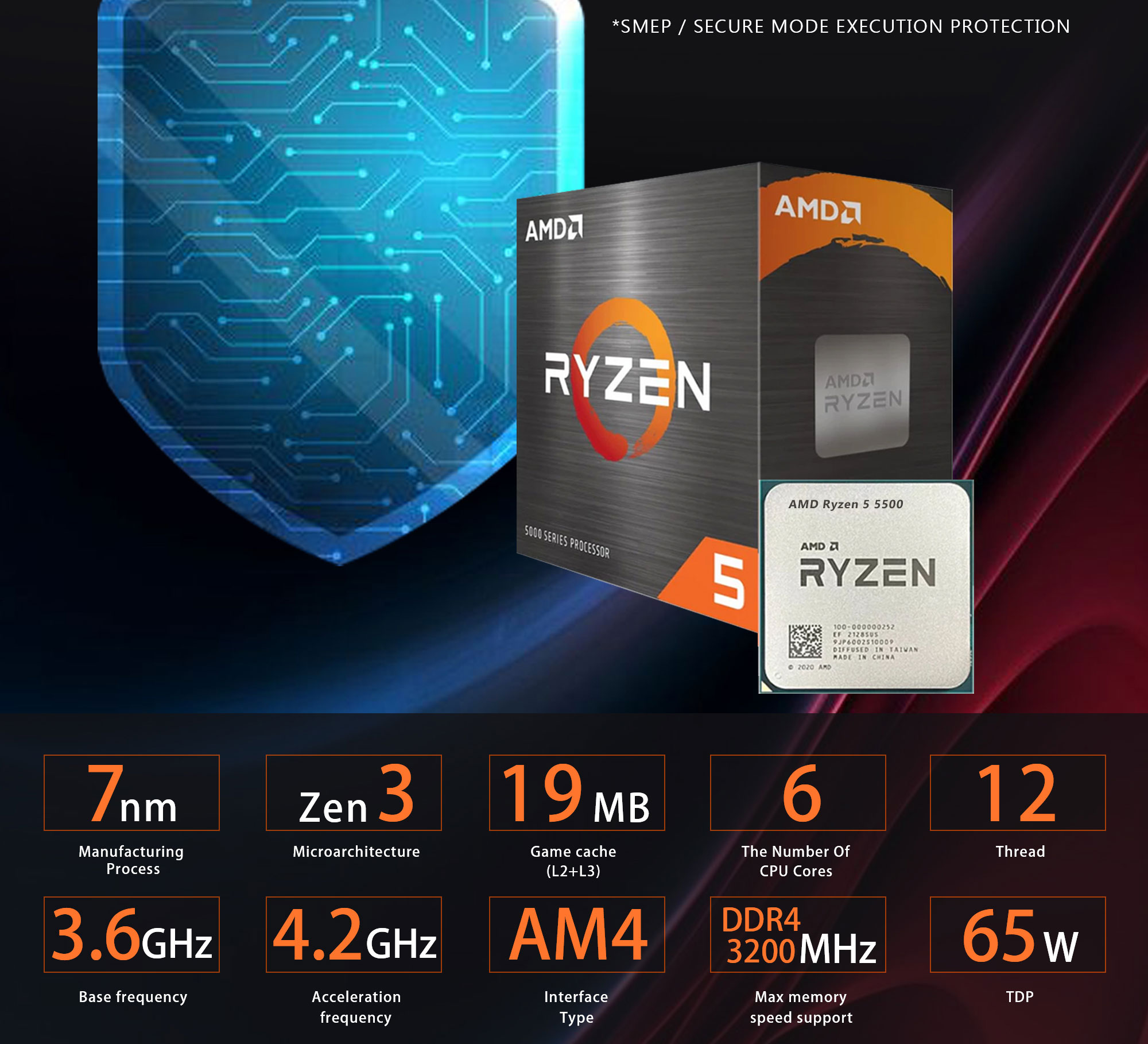 AISURIX AMD Ryzen5 5500/5600/5600GT Desktop Processor CPU AM4 Socket ...