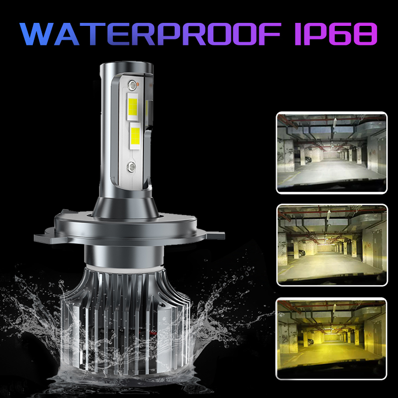 NeoGlow Car LED headlight NOVA 100W 15000LM H4/H11Tricolor 3000K/4300K/6000K IP68 1 year ...