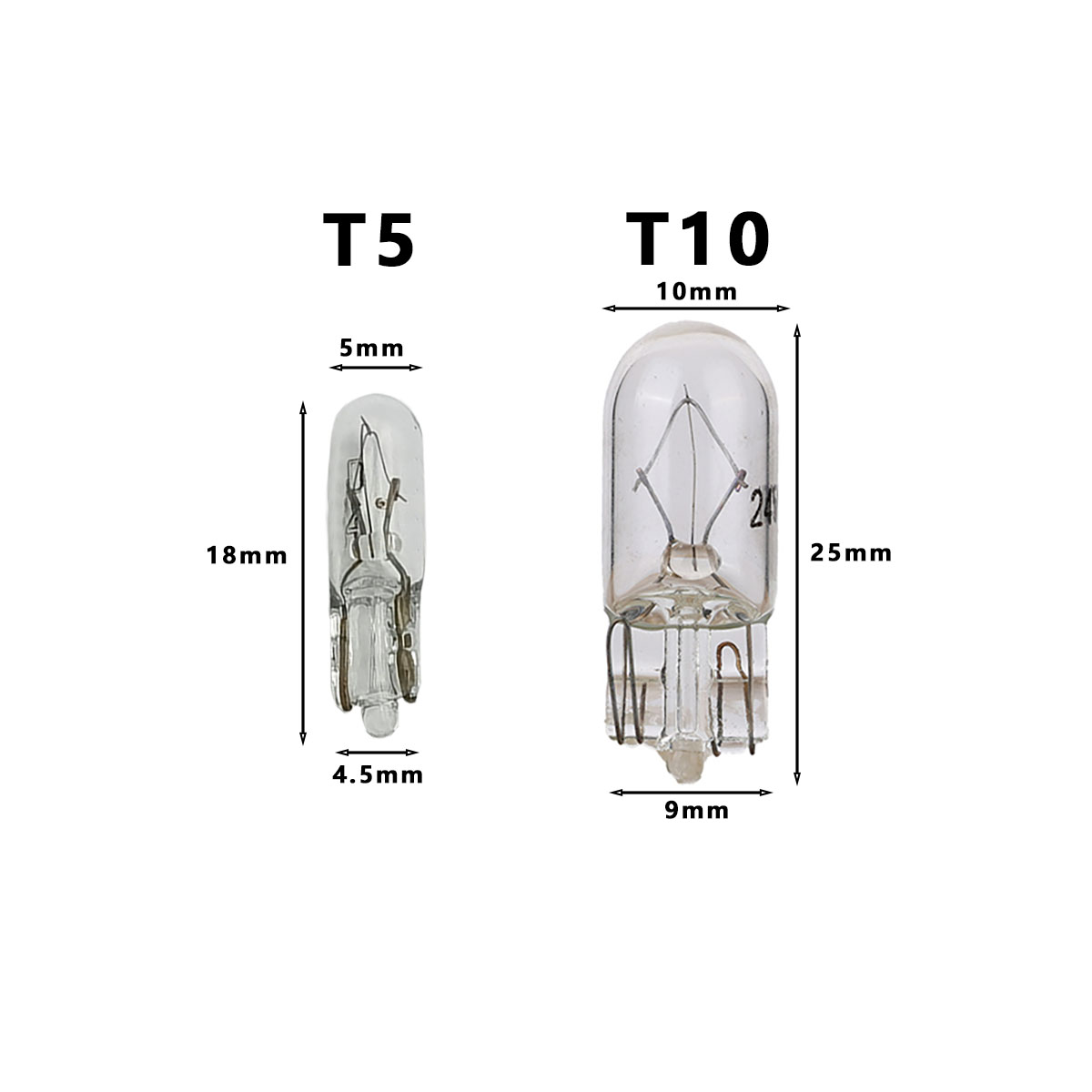 SH 2Pcs 12V Halogen bulb T5 T10 T13 T15 T20 Color Ambre | Shopee ...