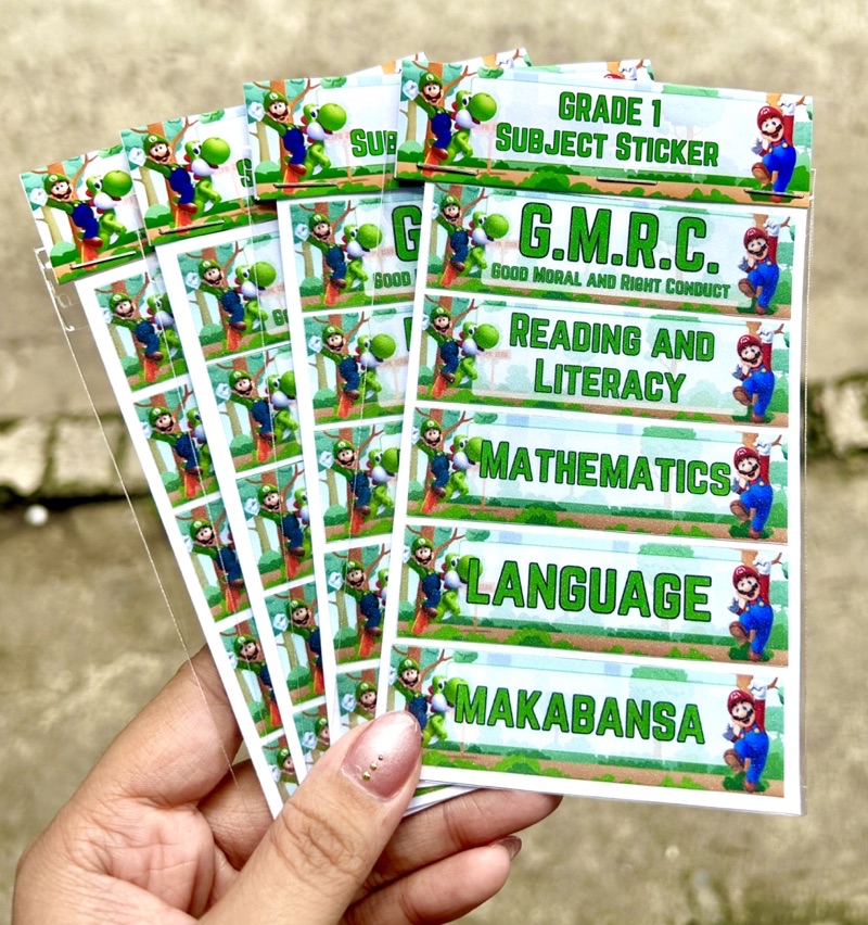 Subject Sticker for Grade 1 Splash Proof Sticker Subject Complete Set ...