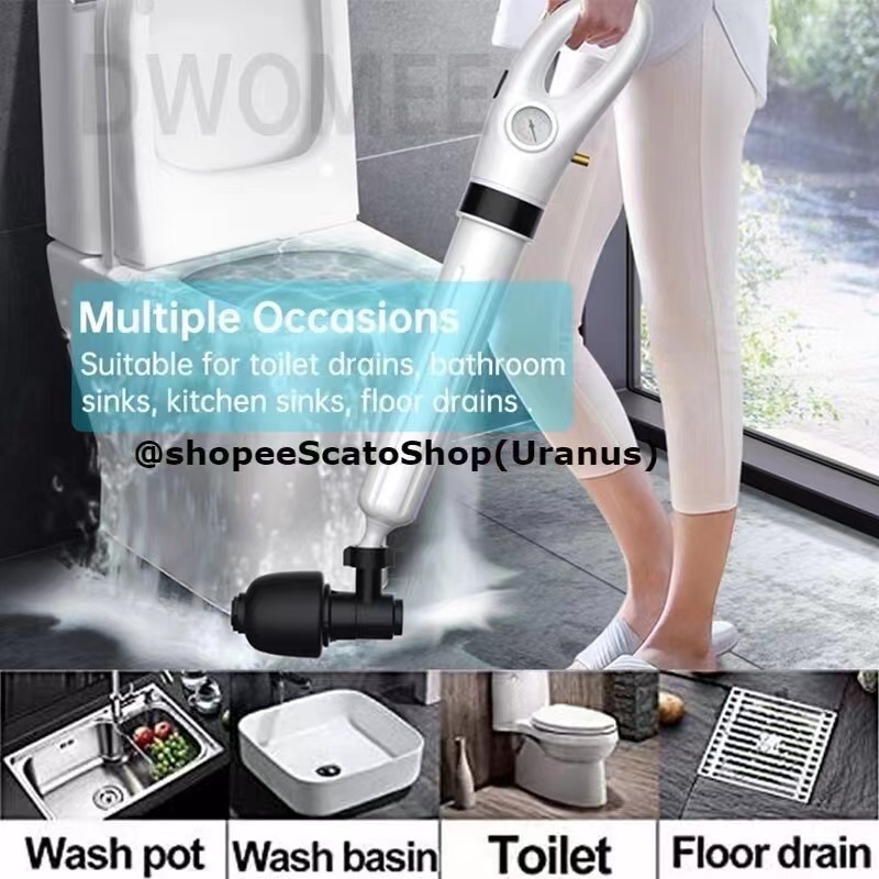 Scato Toilet Plunger, Drain Unblocker Powerful Manual Pneumatic Dredge ...