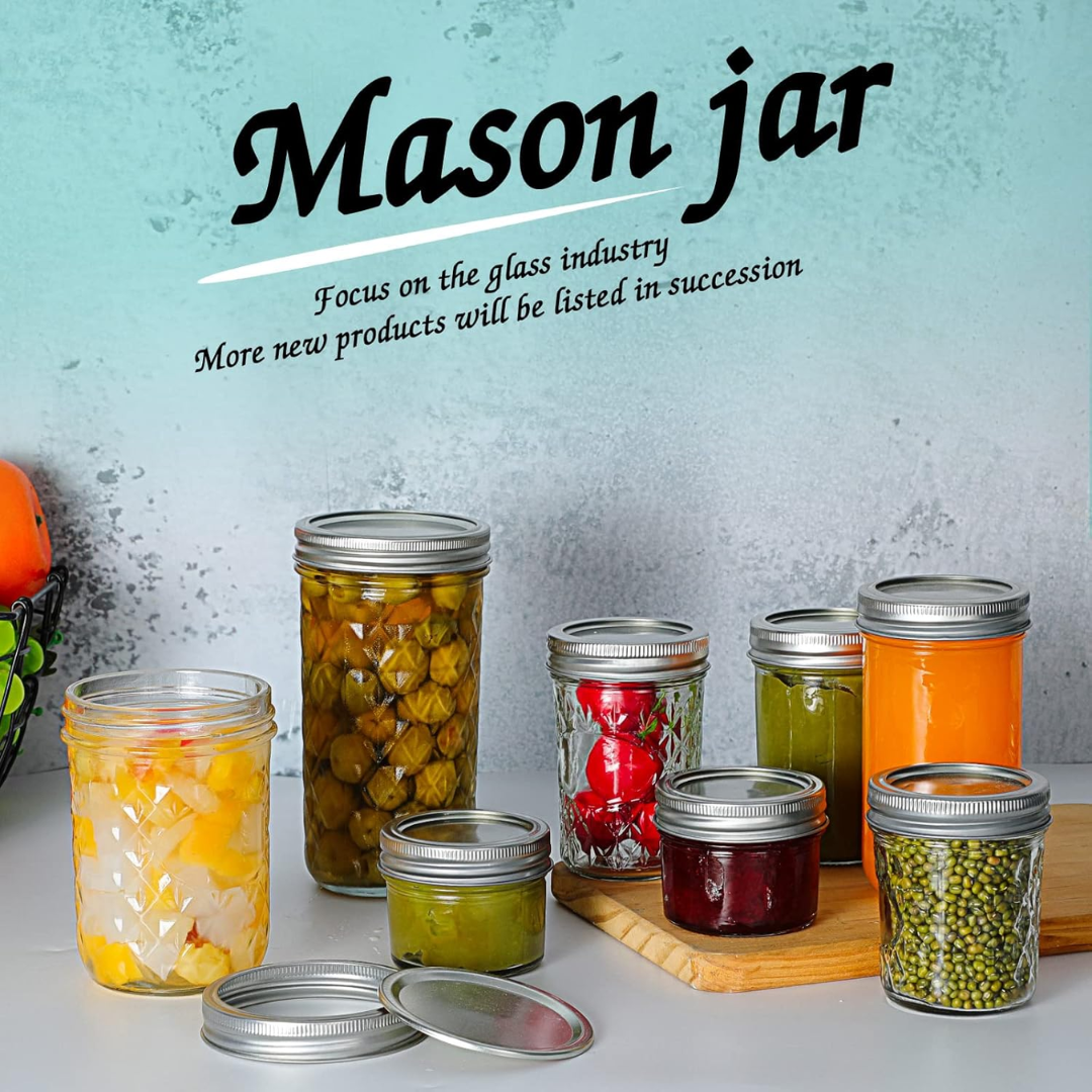 Ball mason jar with split lids and bands 4pack 250ml refrigerator and ...