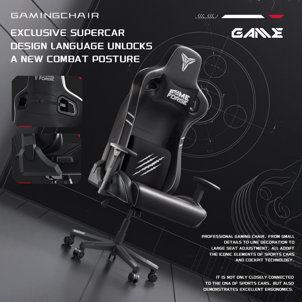 Free shipping！GAMEFORGE Gaming Chair Wolverine Series Ergonomic chair ...