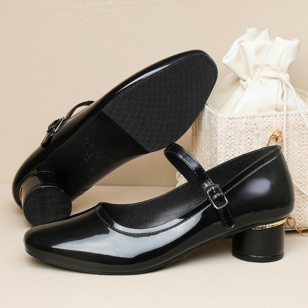 ST-718 Black Shoes Girl Work Office School Student Graduation Dance ...