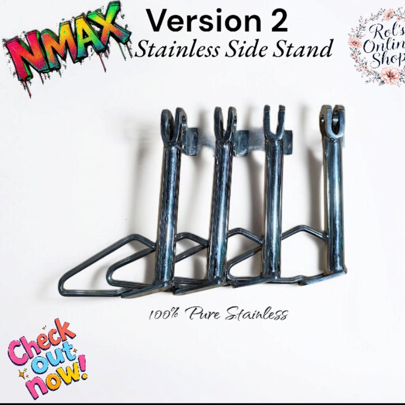 Nmax V2 Stainless Side Stand Heavy Duty Stainless 304 | Shopee Philippines
